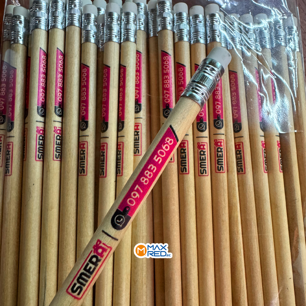 Lápiz con Logo Impreso UV | Promoción Efectiva MAXRED